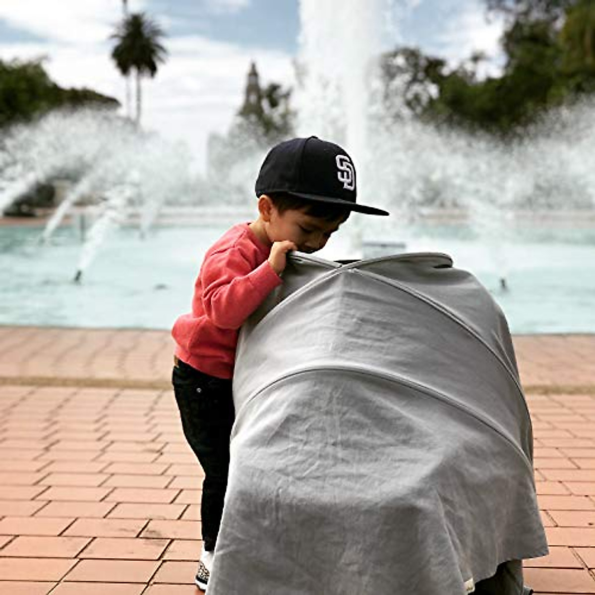 First and ONLY Multi-Use Nursing Cover You Don't Need to Hold Up to See in Breathable with 360 Coverage, Breastfeeding Scarf, Canopy, Car Seat Cover, Poncho (Latte Stone Grey) infineni by nenikanopi