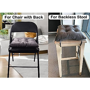 Augld 2 Pack Bar Stool Cushion Small Kids Chair Pad with Ties Square 14”x14”x2”