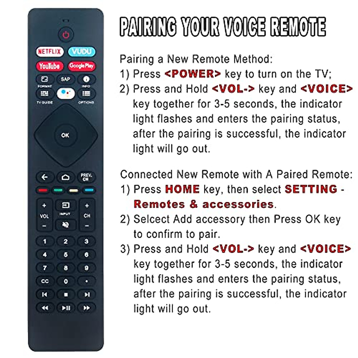 New RF402A-V14 Voice Remote Control Replacement for Philips Android TV 43PFL5604/F7 43PFL5704/F7 50PFL5604/F7 50PFL5704/F7 55PFL5604/F7 55PFL5704/F7 65PFL5604/F7 65PFL5704/F7 75PFL5704/F7
