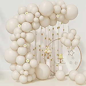 Ivory White Balloons 85pcs Ivory White Balloons Garland Arch Kit 5/10/12/18 Inch Different Sizes White Matte Latex Balloons for Birthday Party Decorations Baby Shower Wedding Graduation Balloons