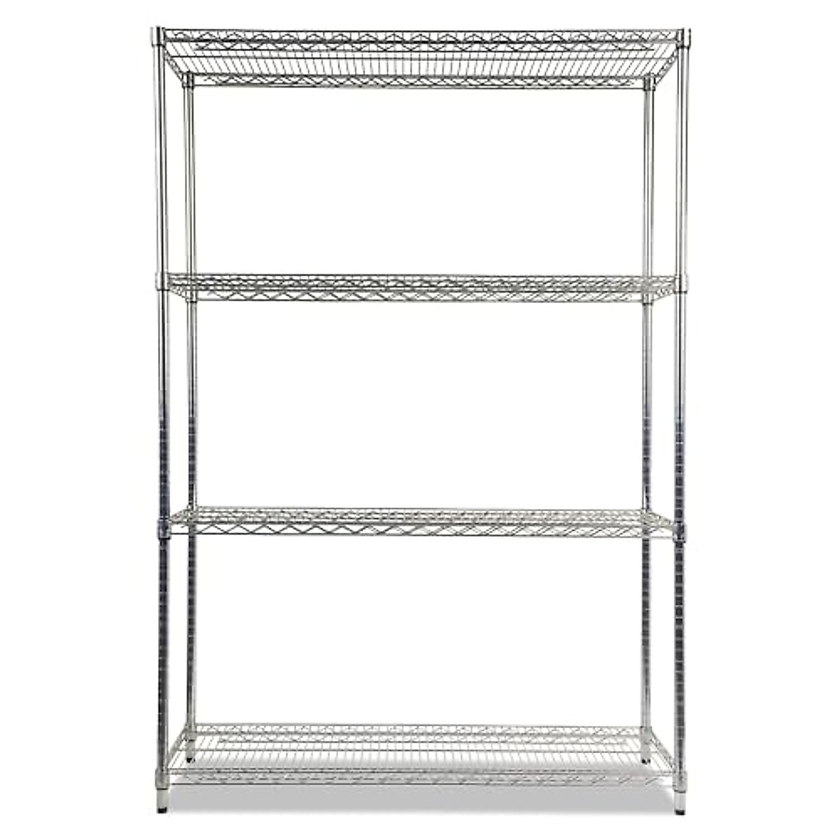 Alera ALESW504818SR NSF Certified Industrial 4-Shelf 48 in. x 18 in. x 72 in. Wire Shelving Kit - Silver