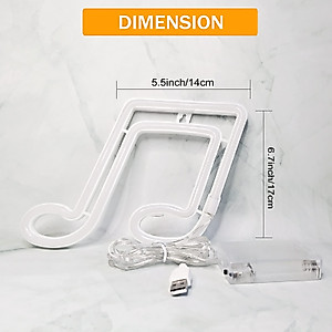 VIFULIN Music Note Neon Signs Blue LED Neon Light USB or Battery Operated Music Note LED Neon Light Signs Tik Tok LED Night Light for Bedroom Wall Decor Living Room Bar Party Wedding Christmas(Blue)