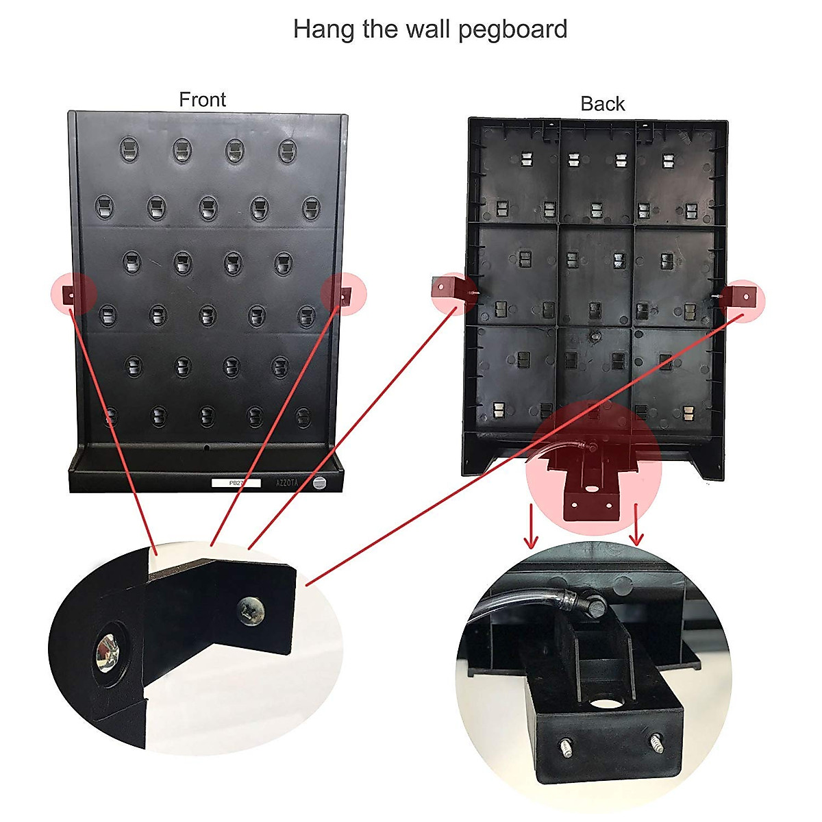 YTFLOT Drying Rack 27 Pegs Lab Supply Pegboard Bench-top/Wall-Mount Laboratory Glassware 27 Detachable PegsLab Drying Draining Rack Cleaning Equipment Black