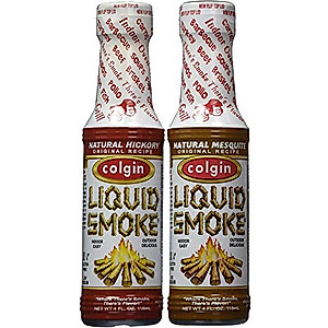 Bundle - 2 Items: Colgin Gourmet Liquid Smoke - Natural Mesquite and Natural Hickory Flavors (4 oz each)