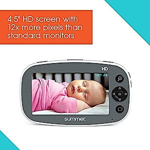 Summer Pure HD 4.5” Color Video Baby Monitor – 3-Level Digital Zoom Baby Monitor with 12x More Pixels – Features Digital Image Steering, Night Vision, Lullabies, White Noise, Temp Display, and More