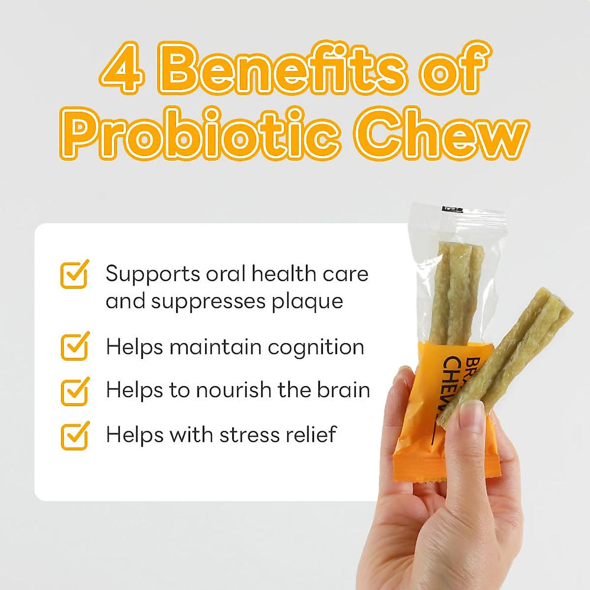 Doctor by Brain Chew, Dental Dog Treats with Relaxant Supplement for Small/Medium Dogs – Freshens Breath, Supports Relieving Stress