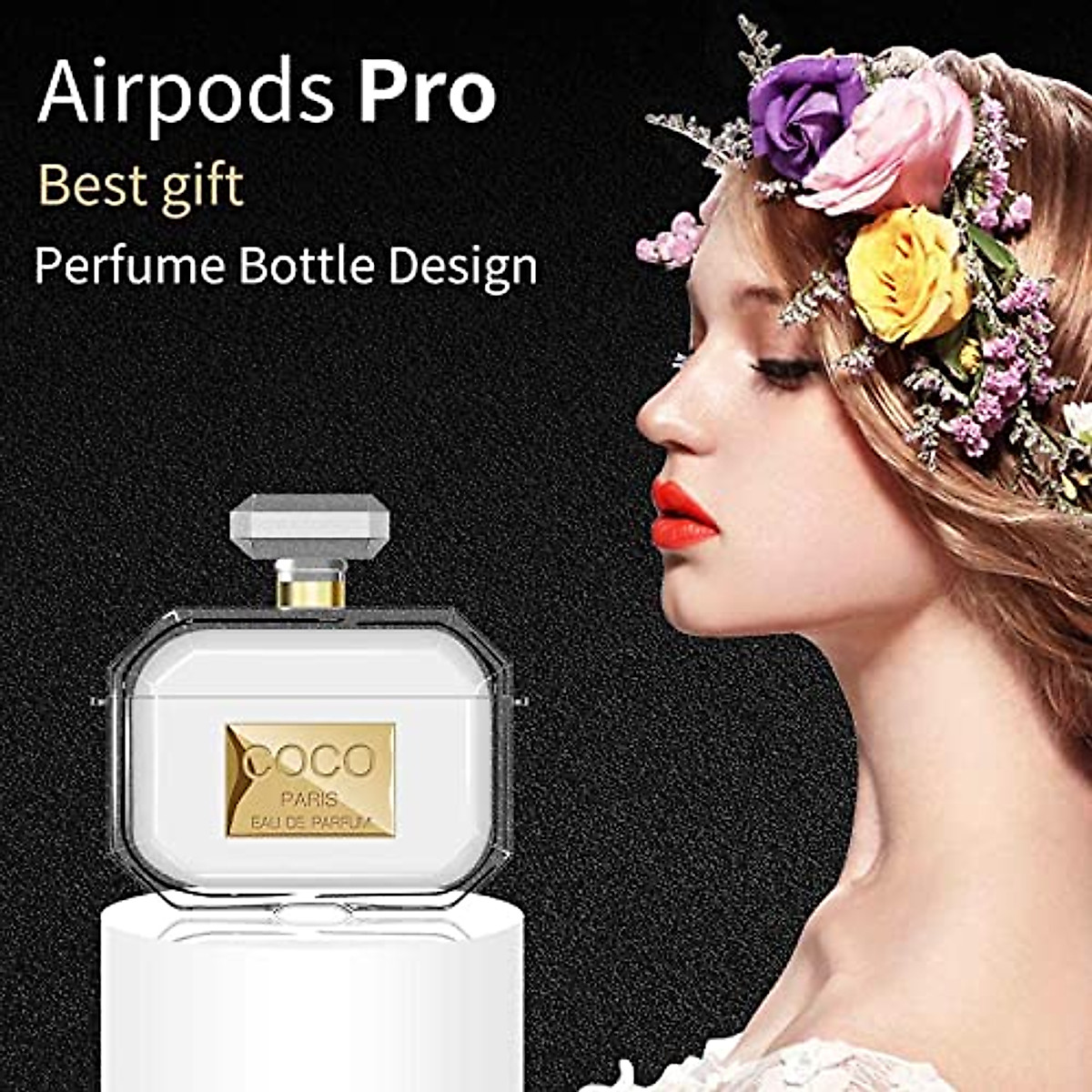 Wireless Case for AirPods Pro Cute Case with Keychain, Fur Ball Soft Silicone Protective Anti-Slip Case Cover, Shockproof Anti-Dropping Cases Compatible with Airpods Pro