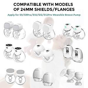 CreGear 2PCS Flange Insert 21mm Suitable for Medela/Spectra/Tsrete/Momcozy S9/S9 Pro/S10/S12/S12 Pro Wearable Breast Pump Flange/Shields, Reduce 24mm Nipple Tunnel Down to 21mm