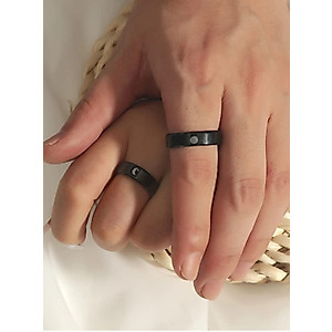 HUASAI Sun and Moon Rings for Couples Matching Promise Couples Rings for Girlfriend Boyfriend Moon Star Rings Set(Matching Rings Size 8)