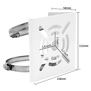 Fox Baby Universal Vertical Pole Mounting Bracket for CCTV Security Camera PTZ Dome, Wall Mounting Loop Bracket with 8 Loops (2 Pcs)