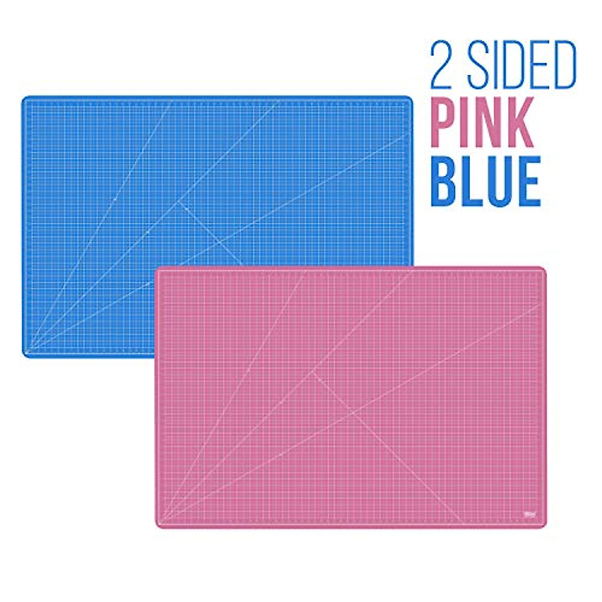 US Art Supply 40" x 60" PINK/BLUE Professional Self Healing 5-Ply Double Sided Durable Non-Slip Cutting Mat Great for Scrapbooking, Quilting, Sewing and all Arts & Crafts Projects