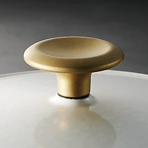 Tramontina Skillet Cast Iron 12 in Latte with Gold Stainless Steel Knob, 80131/082DS