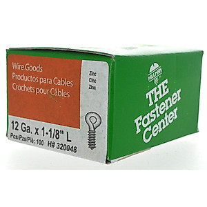 Hillman 320048 .106 x 1-1/8" Zinc-Plated Medium Screw Eye 100-Pack