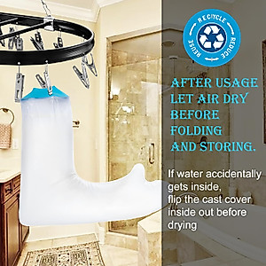 Cast Covers for Shower Arm Adult Waterproof Long full Protector Cover Soft Comfortable Watertight Seal to Keep Wounds Dry Bath Bandage Broken Hand,Wrist,Finger,Elbow Reusable Durable