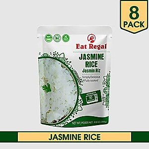 Eat Regal Thai Jasmine Rice In Hood & Tray, Ready To Eat in 90 Seconds, Microwavable in just 90 Seconds, Nutritious & Delicious 8.8 Ounce (Pack of 8)