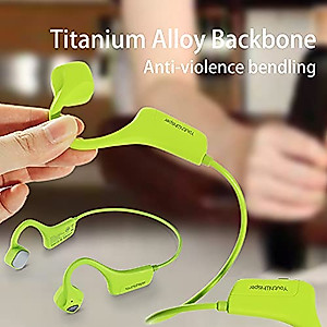 YouthWhisper Bone Conduction Headphones Bluetooth, Open Ear Wireless Headset with Mic, Sweat Resistant Earbuds for Runnig Workout Hiking Running Fitness Walking (Black)