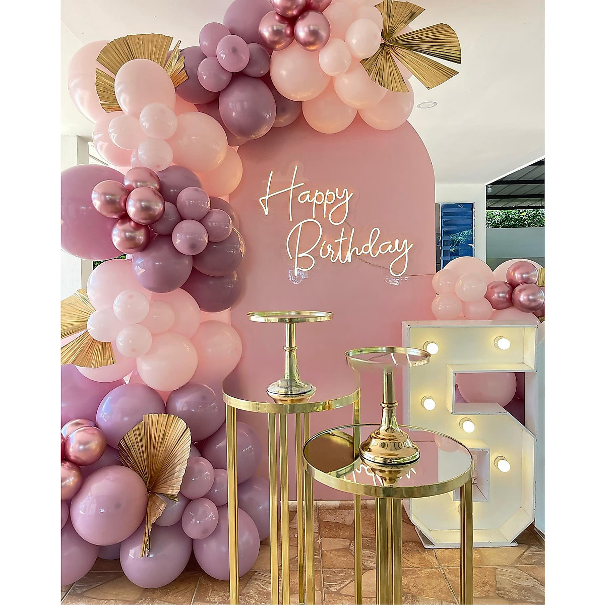 Purpple And pink Lavender Balloon Garland Kit Arch Dusty Light Pastel Voilet for Birthday Baby&Bridal Shower Wedding Engagement Bachelorette Anniversary Taro Paste Dusky