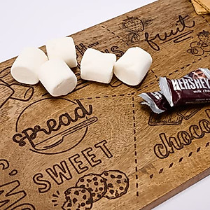 Mud Pie Wooden S'mores Map Board Set, Brown, 9" x 21.5"