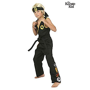 Kids Black Cobra Kai Costume Boys, Sleeveless Karate Gi Uniform Halloween Outfit X-Small