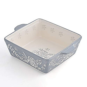 KINGSBULL HOME Baking Dish 8x8 Baking Pan Ceramic Brownie Pan Casserole Dish Hand-painted Bakeware Sets Lasagna Pan
