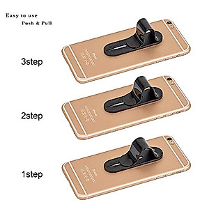 ZOQIZA Phone Grip Holder Portable Finger Grip Holder Strap Bracket Phone Loop Finger Kickstand for Universal Phone Charms (Denim Hot Pink)