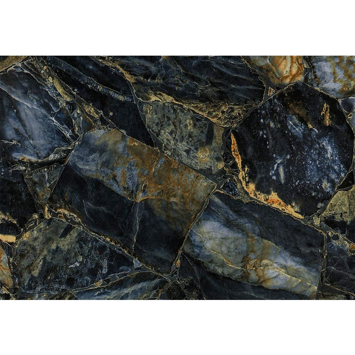 GLOW4U Glossy Vinyl Marble Wall Paper for Kitchen Countertops Table Self Adhesive Granite Shelf Liner (15.7x117 Inches)