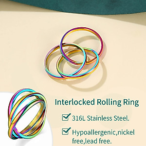 Spinner Ring Women Dainty Rings Size 9 Stackable Rings for Women Puzzle Ring Stress Rings for Anxiety Women