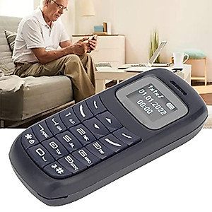 Mini Button Phone, Multifunction Unlocked Mobile Phone Music Player 0.66inch Screen Dual SIM Card Dual Standby for Music for Students for Pregnant Woman (Blue)