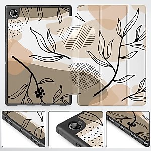 Mektron Samsung Galaxy Tab A8 Case 10.5'' 2022 Release Model (SM-X200/X205/X207),Multi-Angle Viewing Soft TPU Back Cover with Auto Wake/Sleep for Galaxy Tab A8 10.5 inch Tablet,Abstract Leave