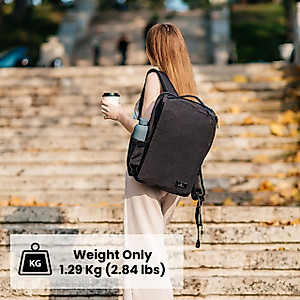 Nordace Siena II Smart Travel Backpack with USB Charging Port, Water Resistant - Everyday 15.6 Inch Laptop Backpack for Travel, Work & School (Black)