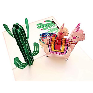 iGifts And Cards Cute Llamas Family 3D Pop Up Greeting Card – Happy Birthday, Friendship, Thank You, Celebration, Congratulations, All Occasion, Bon Voyage, Just Because, Thinkinng of You, Fun