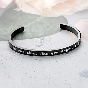 TGBJE Music Inspirational Gift No One Sings Like You Anymore Bracelet cuff Music Lover Fans Gift (BL singer cuff)