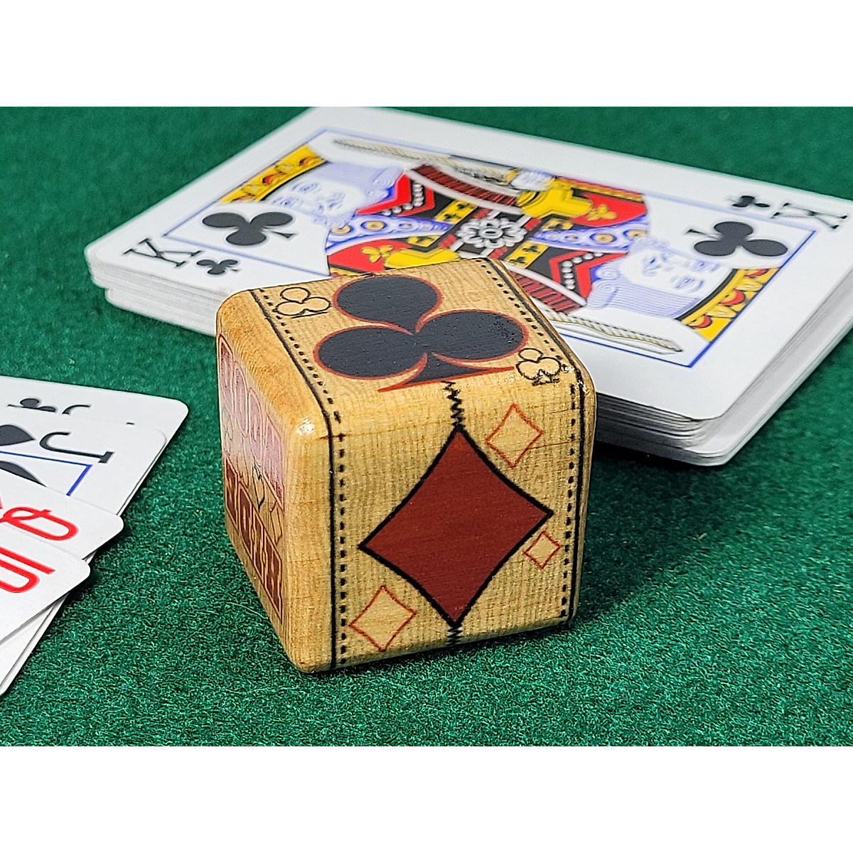 Newt's Playing Cards HideWood Design Suited Trump Marker/Indicator/Cube - 1-1/4" Stylish Block That Helps Card Players Know What is Trump (Classic)