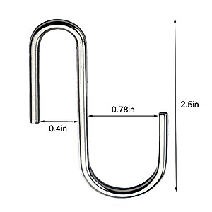 IDEALSV Stainless Steel S Hooks 30 Pcs Heavy Duty S Shaped Hooks Hanging Pan Pot Holder 2.4 Inch