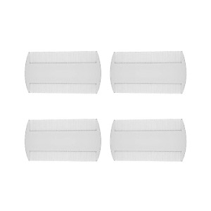 4 Piece White Fine Tooth Nit Combs Double-Sided Detection Removes Head Lice From All Types of Hair Headlice Dog Flea Comb for Pets, Adults and Kids