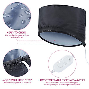 SPTHTHHPY Hair Steamer Heating Cap for Deep Conditioner,Hair Care Hat with Electric Hair Spa Beauty Steamer Nourishing Hot Head Care Hat Hair Thermal Treatment Cap for Home Use