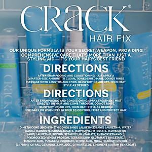 Crack HAIR FIX Styling Creme - Multi-Tasking, Anti-Frizz, Leave-In Styling Aid With Protection from Humidity, Chlorine, Heat Treatments & Sun