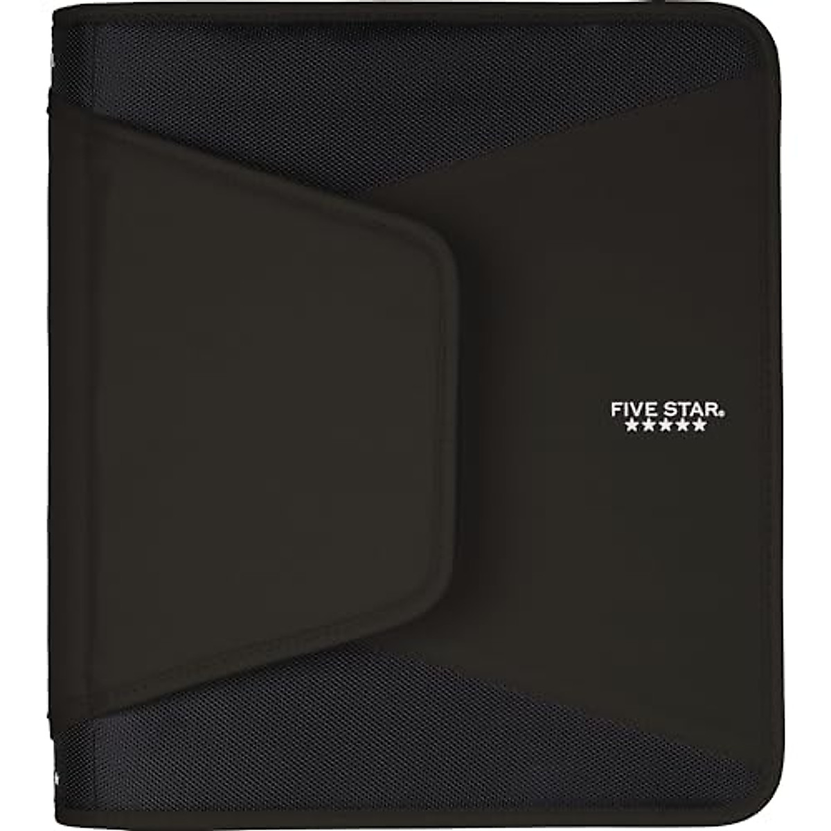 Five Star 1-1/2 Inch Zipper Binder, 3 Ring Binder, 3-Pocket Expanding File, Durable, Black (72204)
