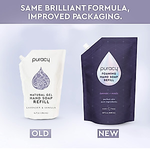 Puracy Foaming Hand Soap Refill - Plant-Powered Natural Hand Soap As Seen on TikTok, Non-Toxic, Sulfate-Free Liquid Soap, Moisturizing Foam Handwash Liquid (Lavender & Vanilla, 48 fl oz)