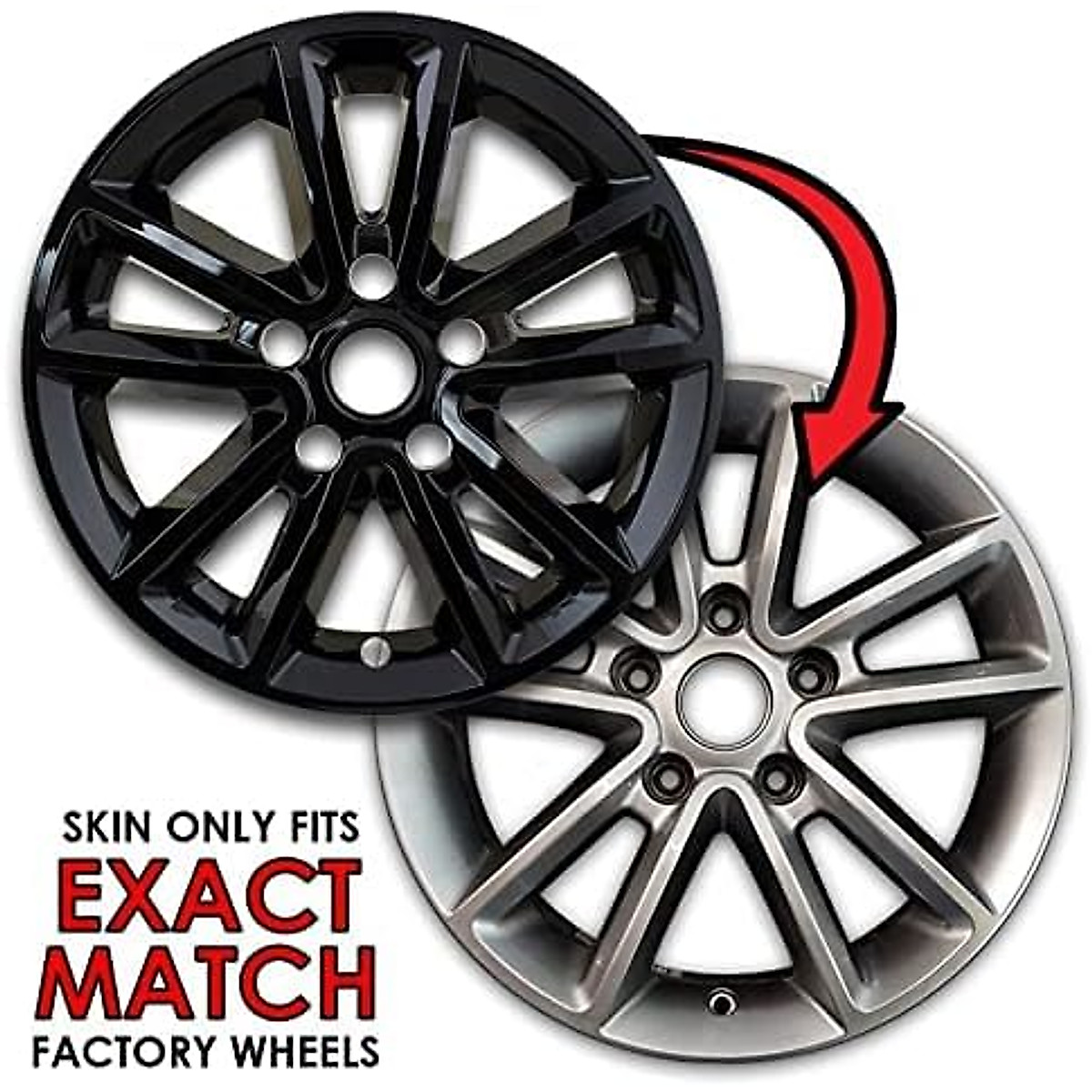 Upgrade Your Auto 17" 4pc Gloss Black Wheel Skins (Set of 4) for Dodge Journey 2014-2019