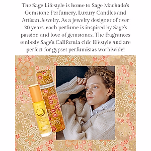 Topaz Perfume Oil Roll-On by Sage- 1/8 oz, Vegan & Cruelty-Free, Gourmand Scent, Vanilla, Sandalwood