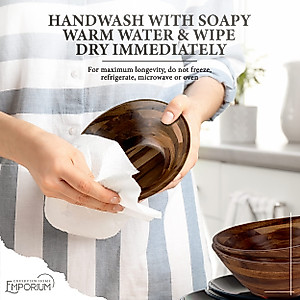 Creekview Home Emporium Acacia Salad Bowl and Serving Utensil Set - Large Wooden Salad Bowl with Serving Spoon and Fork