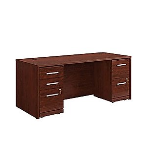 OfficeWorks by Sauder Affirm 72 X 30 Shel 2&3drwr Peds Ste, L: 71.10" x W: 29.53" x H: 29.29", Classic Cherry Finish