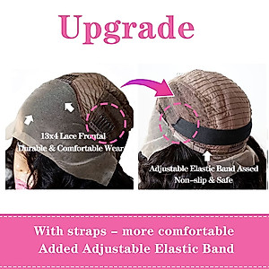 cixhygsa Lace Front Wigs Human Hair Pre Plucked Glueless Wigs for Women Body Wave 13x4 Lace Frontal Wear and Go Wigs for Beginners 180% Density Brazilian Virgin Human Hair Wig(14 Inch)