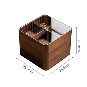 AMABEAgwsnh Kitchen Organization Solid Wood Household Commercial Dried Fruit Storage Box Partition with Lid Snack Snack Dried Fruit Box