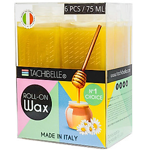 Tachibelle Depilatory Rollon Wax Sweet Honey 75 ml Original Large Refill Wax Professional Hair Removal Made in Italy 6 PACK (75 mL, 6)