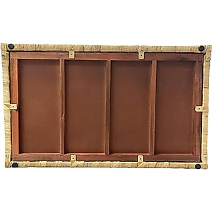 eHemco Heavy-duty Water Hyacinth Wicker Storage Trunk with Metal Frame, 30 by 17.5 by 17.5 Inches, Natural