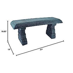 Arcadia Garden Products BE01 Fiberclay Garden, Outdoor Bench, Patio Seating for Front Porch Park Outside Furniture Decor, Brushed Teal