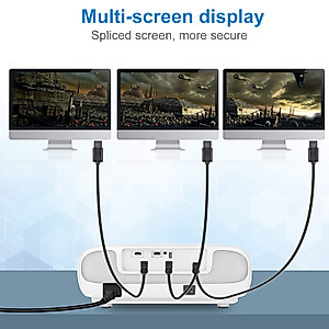 Mini Displayport to Displayport Cable, KissU Mini DP to DP Cable, Thunderbolt to DisplayPort Cable, 6ft, 4K@60Hz/ 2K@144Hz, Male to Male, Gold-Plated Cord, for Laptop PC TV etc- Black