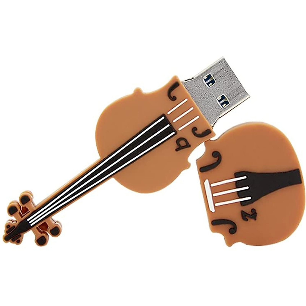 CHUYI Novelty and Cute Violin Shape Design 128GB USB 2.0 Flash Drive Pen Drive Memory Stick Storage Cool Thumb Drive U Disk Gift (Brown - 1 Pack)
